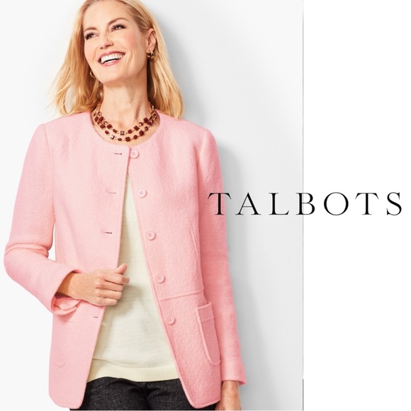 Talbots | Jackets & Coats | Talbots Womens Boiled Wool Jacket Pink ...